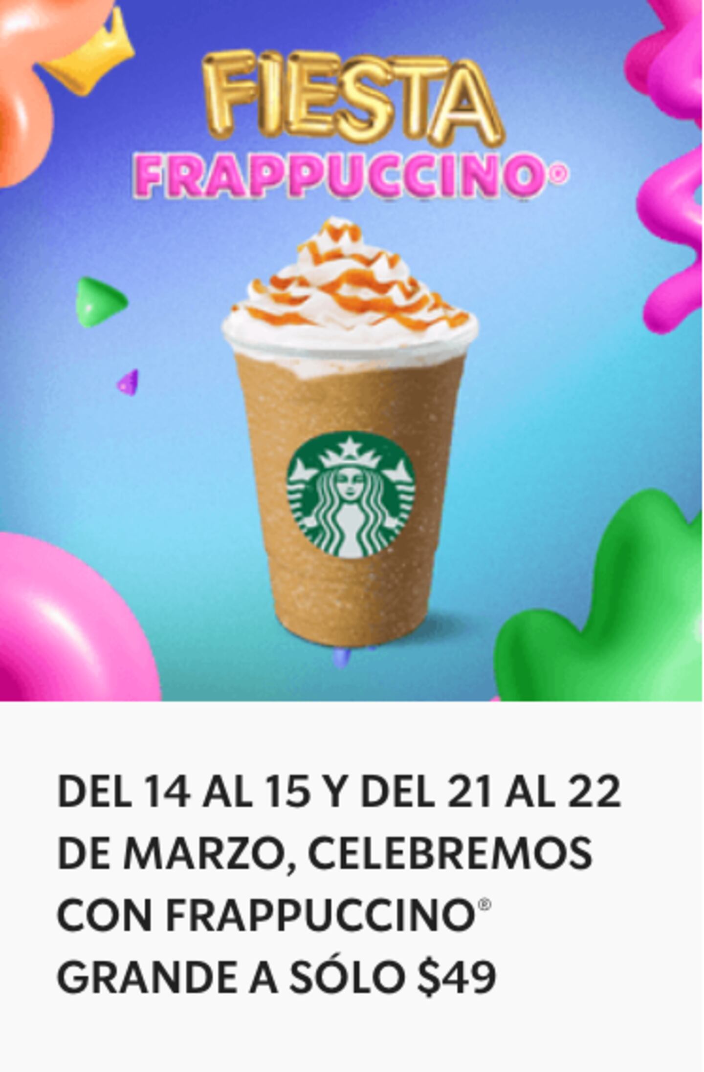 Fiesta Frappuccino: Starbucks menú de bebidas a 49 pesos y sucursales ...