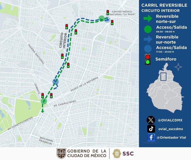 Carriles reversibles en CDMX: Horarios y alternativas viales de Eje 5 Sur y Circuito Interior ...