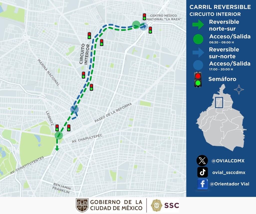 Carriles reversibles en CDMX: Horarios y alternativas viales de Eje 5 Sur y Circuito Interior ...