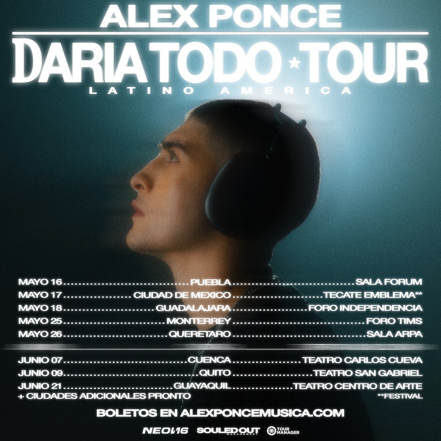 Alex Ponce comparte las fechas de su gira ‘Daría Todo Tour ...