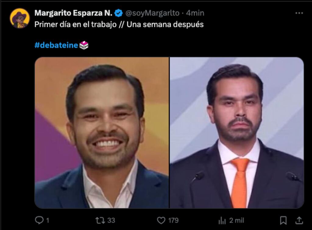 Memes del tercer debate presidencial entre Claudia Sheinbaum, Xóchitl Gálvez y Jorge Álvarez ...