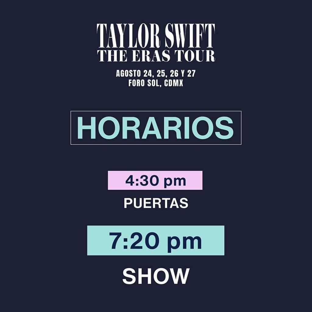 Horarios y accesos para los conciertos de Taylor Swift en el Foro Sol ...
