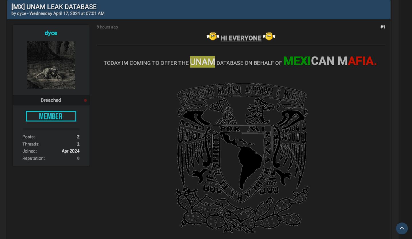 Vuelve Mexican Mafia: hacker roba miles de datos de UNAM y lanza fuerte ...