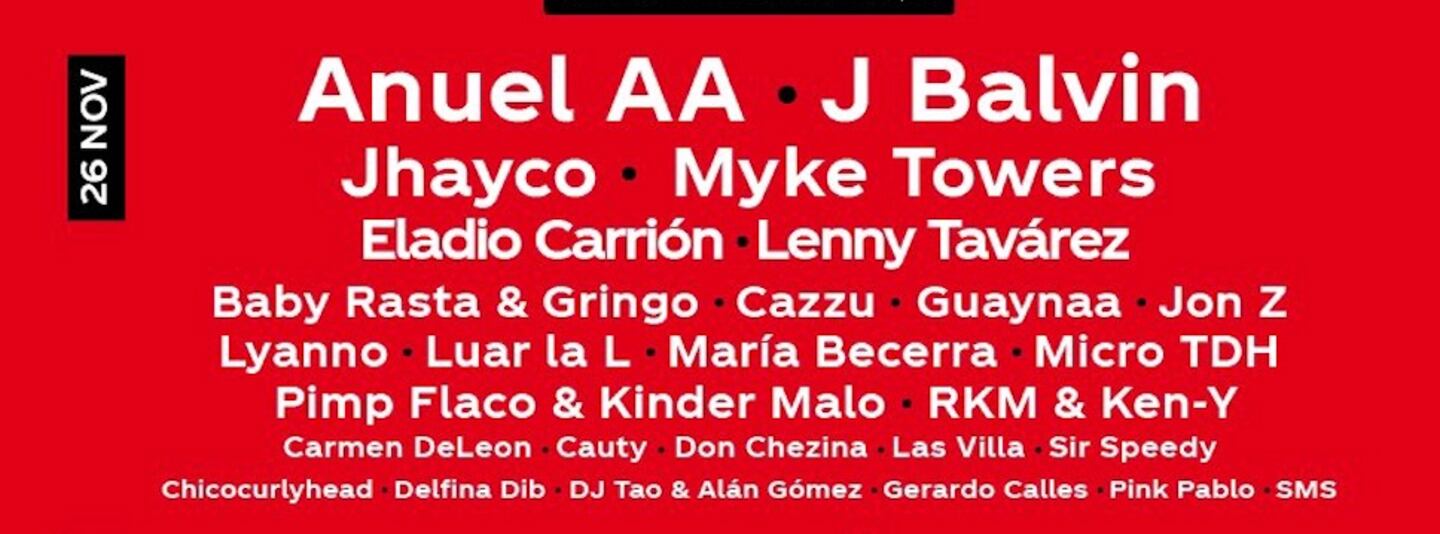 Cartel oficial para Coca-Cola Flow Fest 2022 (Anuel AA, J Balvin, Jhayco, Myke Towers, Don Omar ...