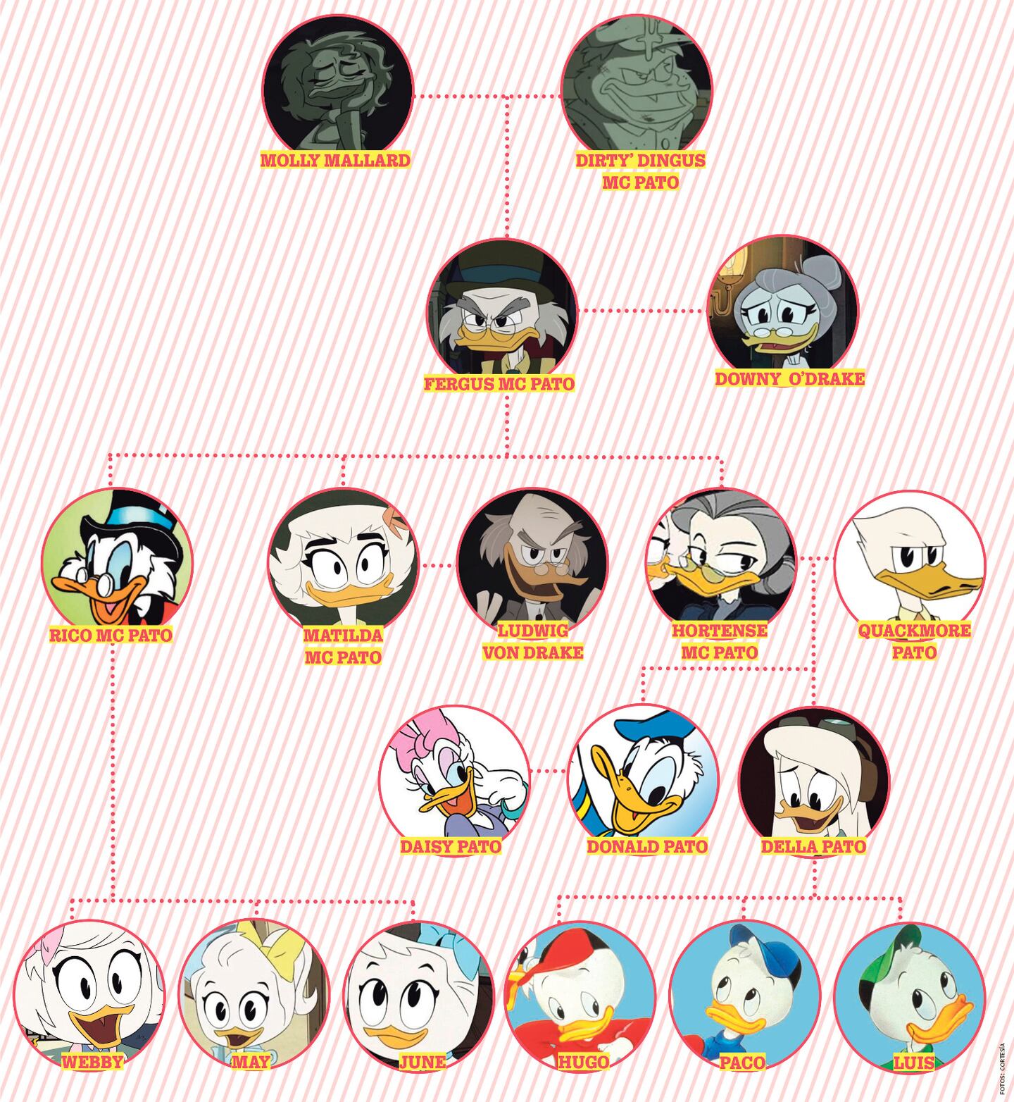 Viral: Este es el árbol genealógico del Pato Donald que se difundió en ...