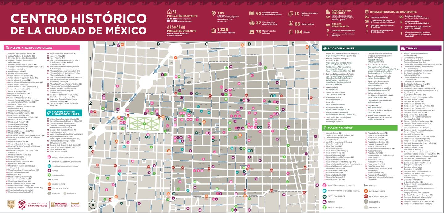 Mapa Turístico del Centro Histórico en la CDMX – Publimetro México