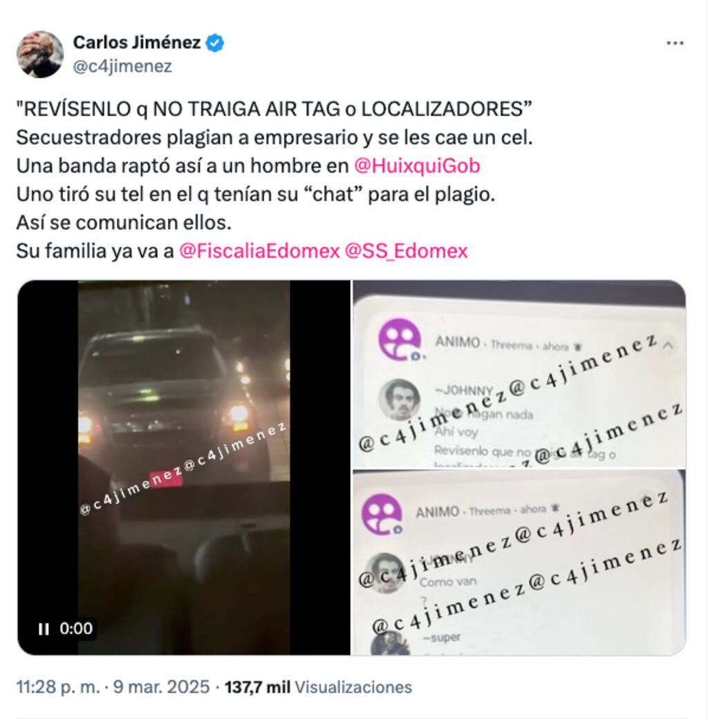 Filtran chat de secuestradores tras perder celular al raptar a ...
