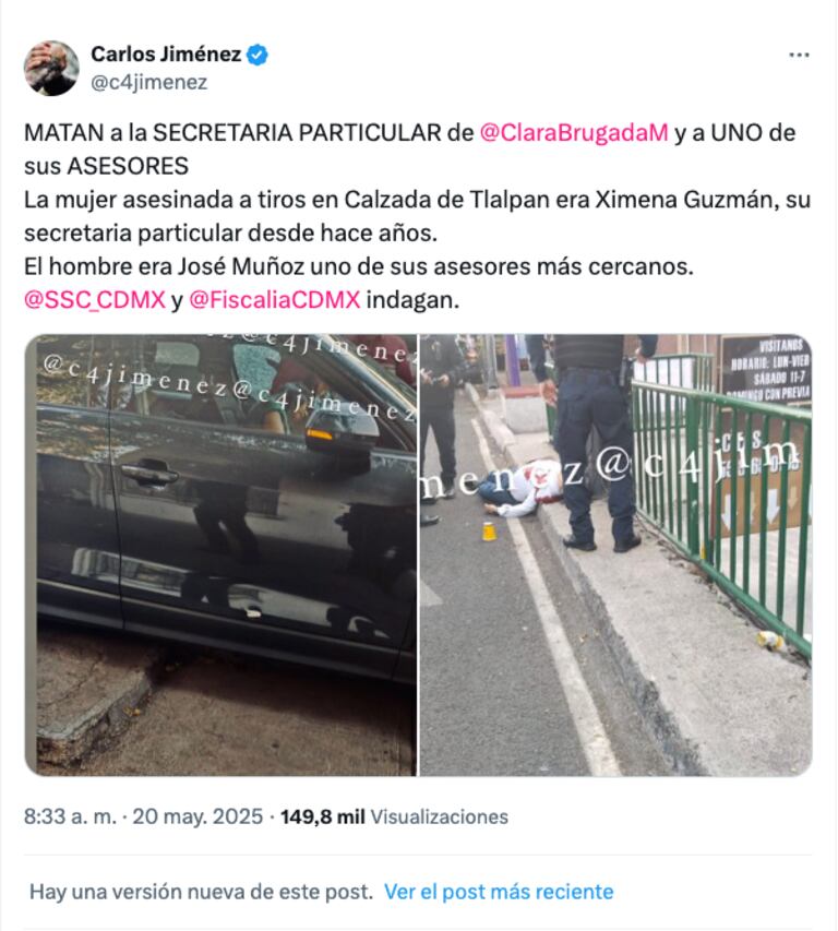 ¿Por qué C4 eliminó las fotos del crimen de los colaboradores de Clara Brugada? – Publimetro México