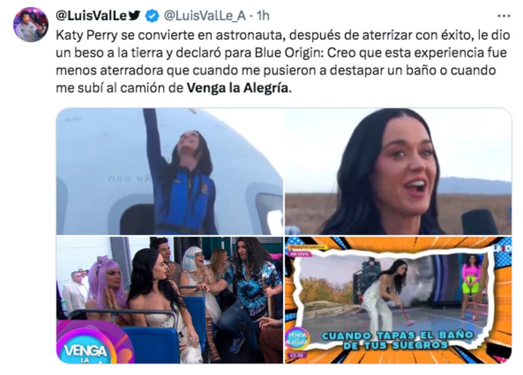Katy Perry desata ola de memes tras viaje al espacio: “La primera en ir al espacio y a VLA ...