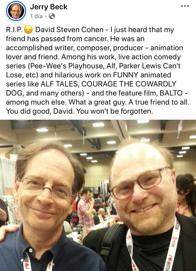 Muere David Steven Cohen, escritor de ‘Coraje, el perro cobarde’ a los ...